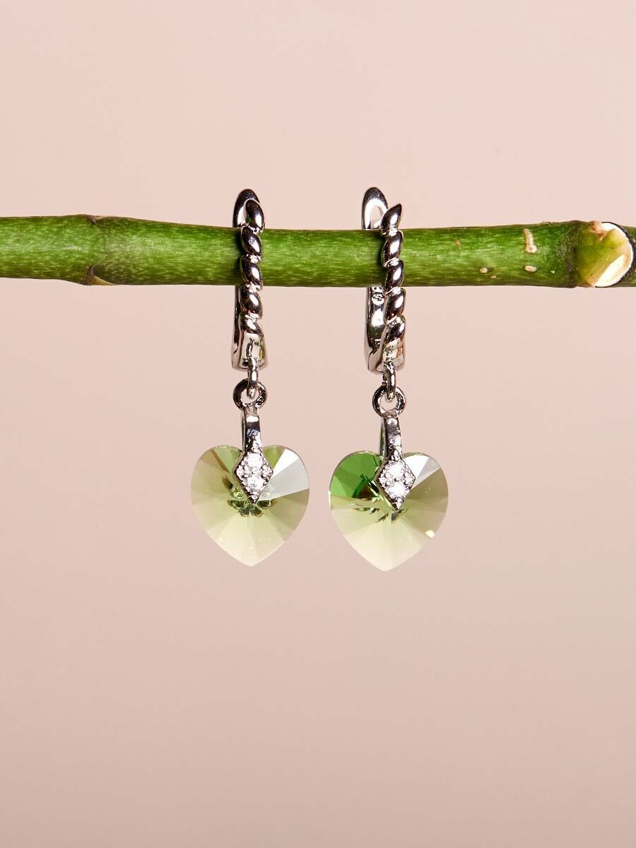Серьги, кристалл, стекло, кристаллы Swarovski
