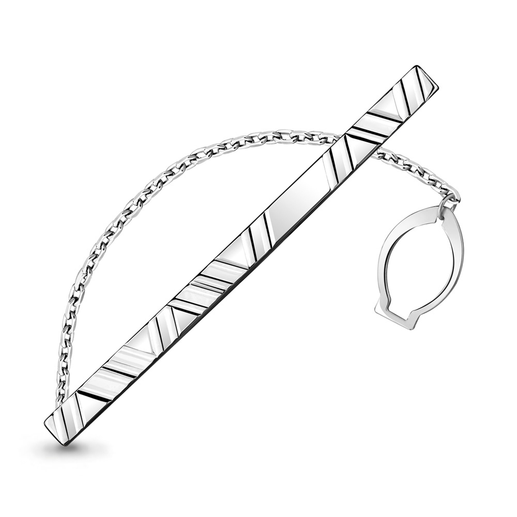 Зажим для галстука Diamant online, серебро, 925 проба, родирование