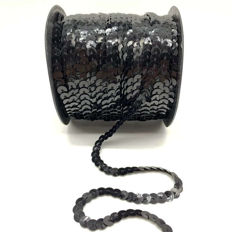 Блестки ПВХ RYFDBMauve 6 мм 5 ярдов Черный, 02