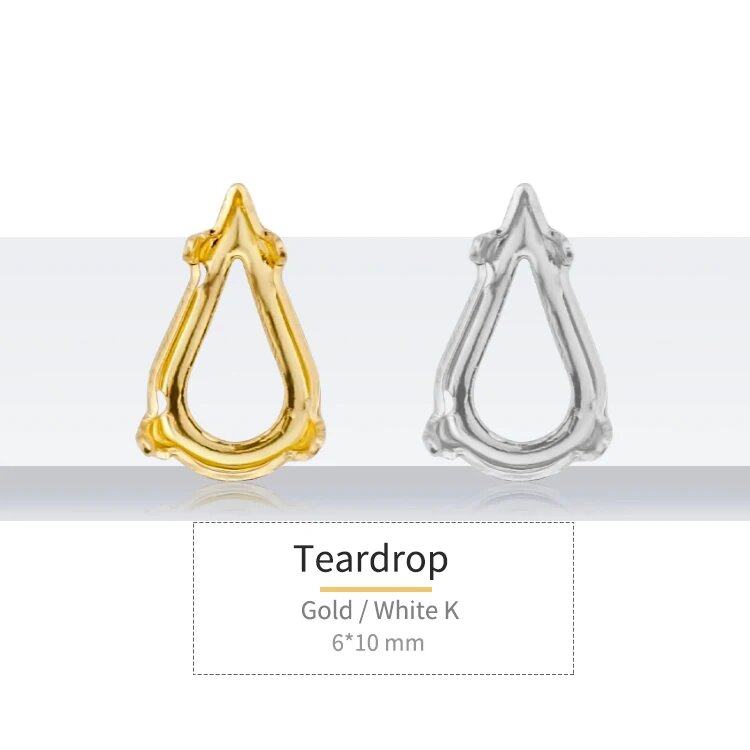 Стразы для шитья Teardrop 06x10mm, 20шт Golden-Claw