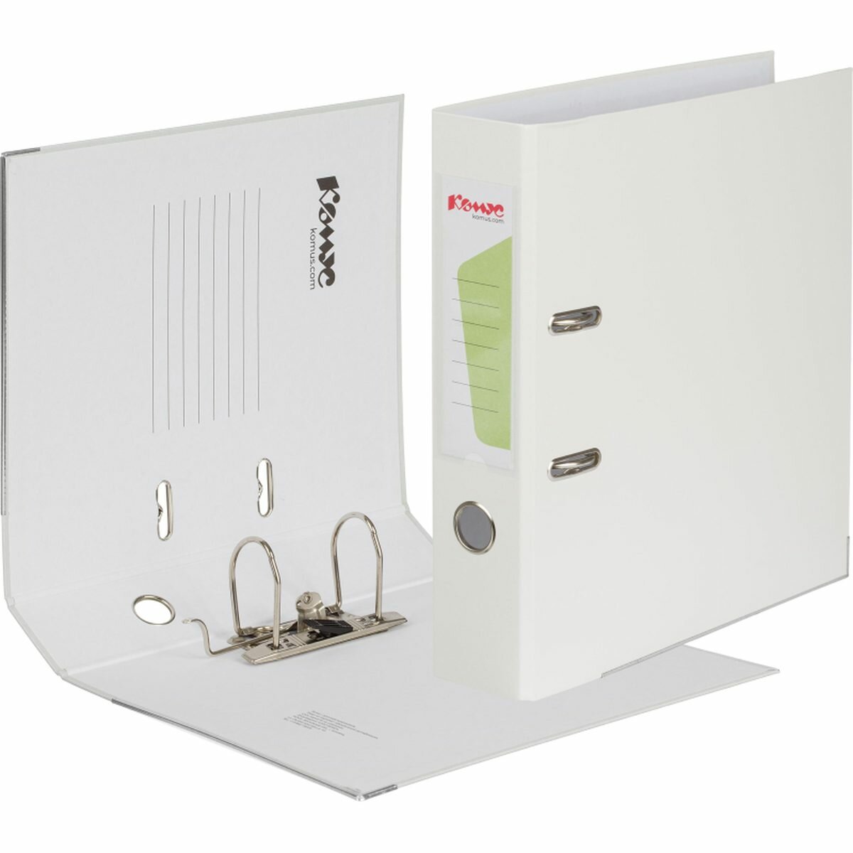 Папка-регистратор Комус Экономи (75мм, А4, до 480л.) белый жасмин (956260)