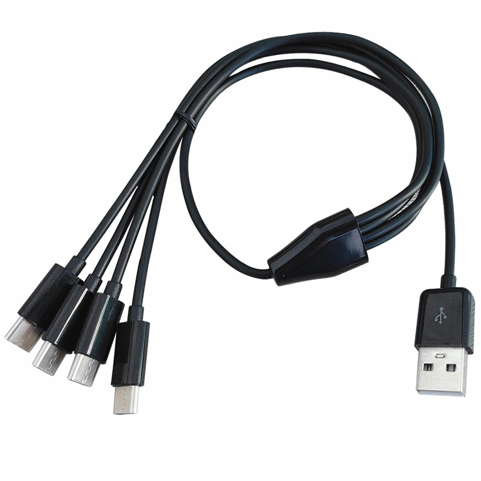 USB-концентратор, USB кабель с 4 выходами Type C - черный, 1 шт.