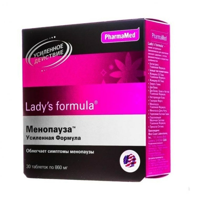 Леди-с Формула Менопауза Усиленная формула 0,86г №30таб