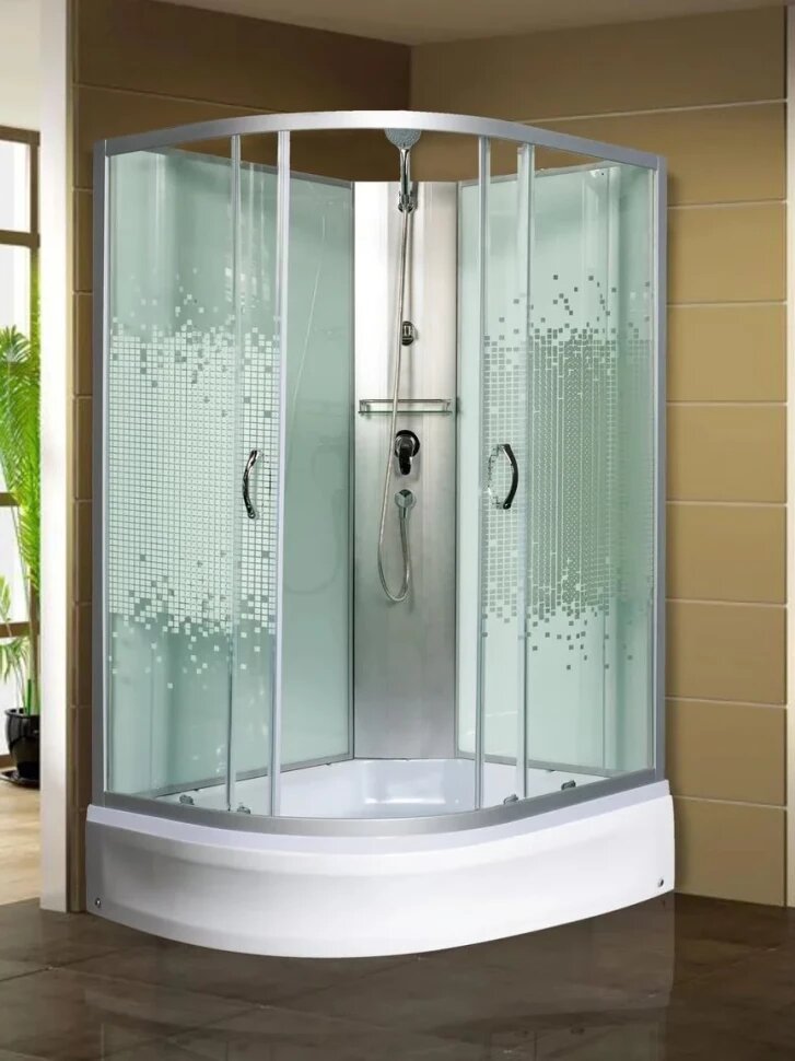 Душевая кабина Мономах Б/К 90/70/24 МЗ R 10000005804 90x70x206 см R, без крыши, средний поддон, профиль матовый хром, стекло интимато