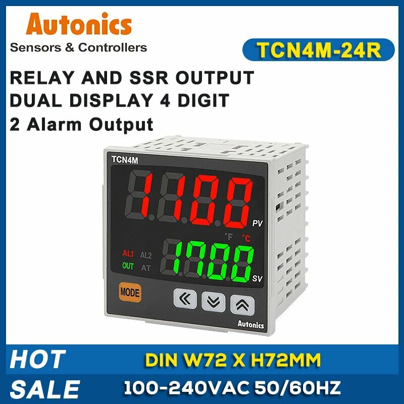 TCN4S-24R регулятор температуры ler двойной Дисплей 4-значный ПИД-регулятор и SSR выход 2 сигнализации Выход 100-240 В переменного тока