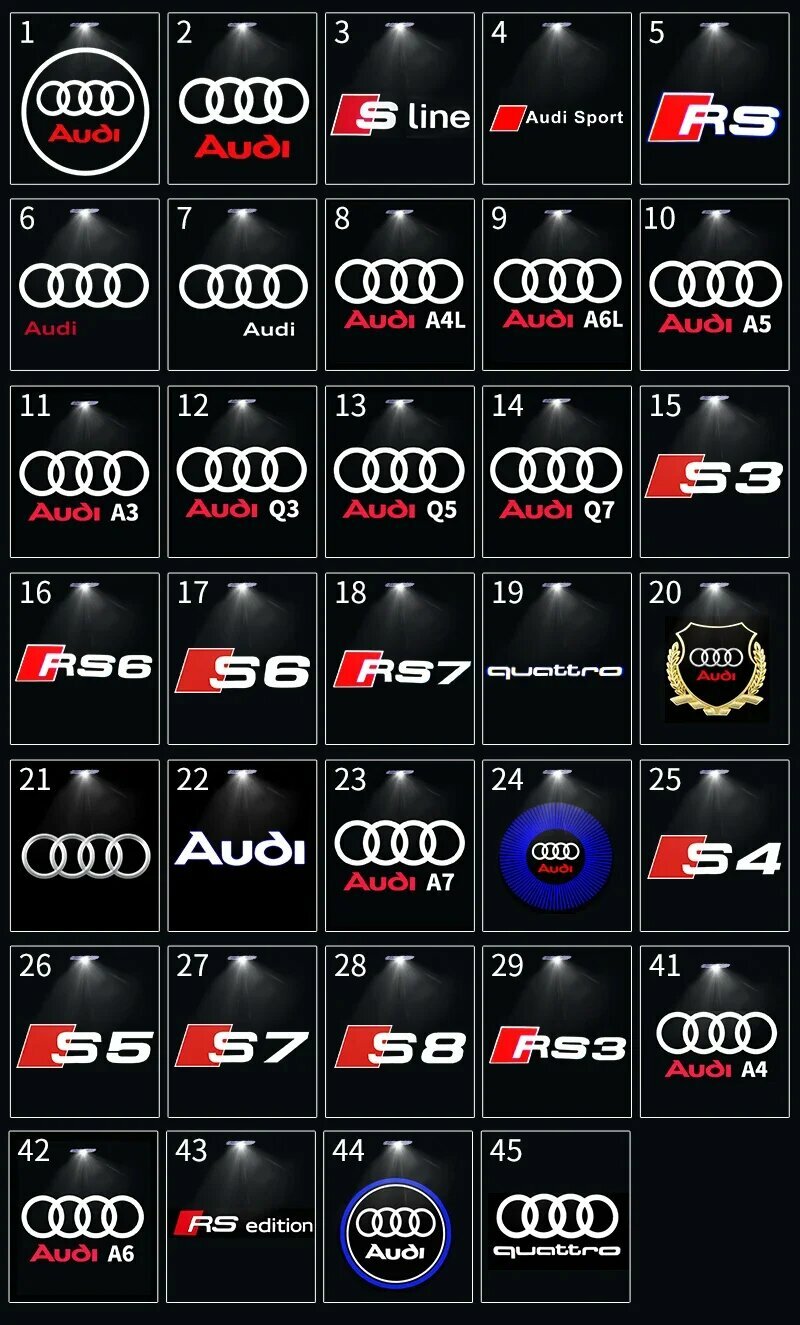 2 шт. HD светодиодный лазерный проектор для дверей автомобиля, лазерная лампа для Audi S Line A3 8L 8P TT Mk2 RS A6 C7 A1 A5 Q3 A4 B8 Quattro 2. Audi no circle