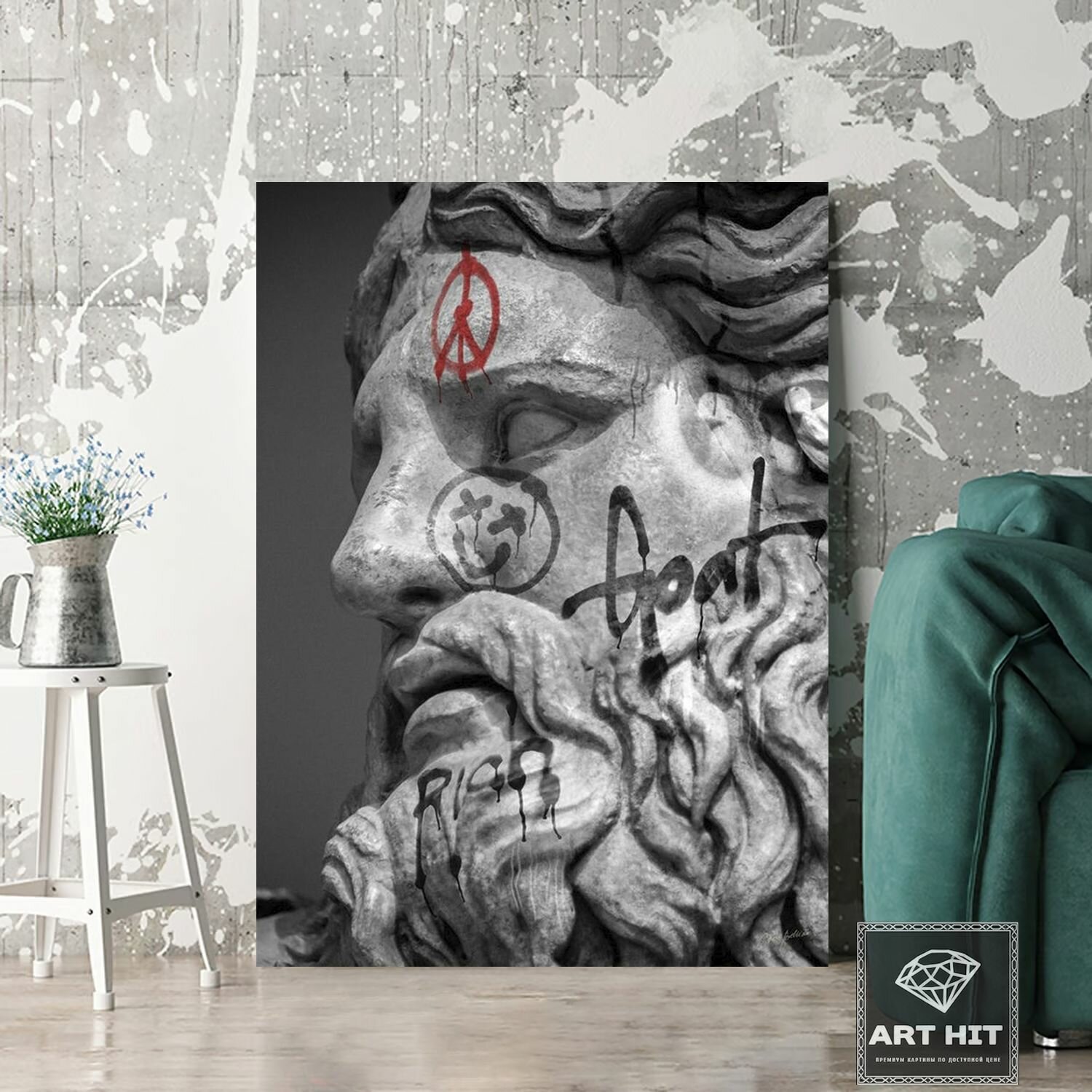 Картина античность, Боги Греции, Микеланджело, 40х60 см.