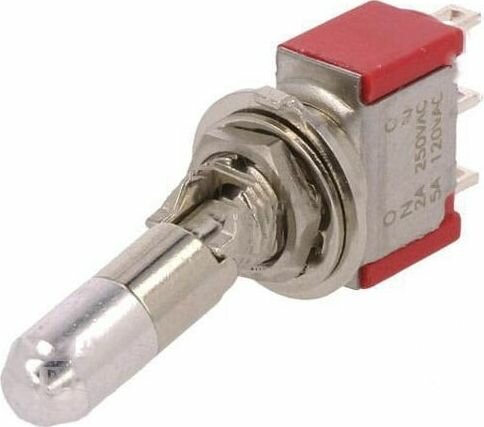 Переключатель C&K 7101K2ZQE тумблер Пол 2 SPDT ON-ON 2A/250ВAC 5A/28ВDC 1 шт