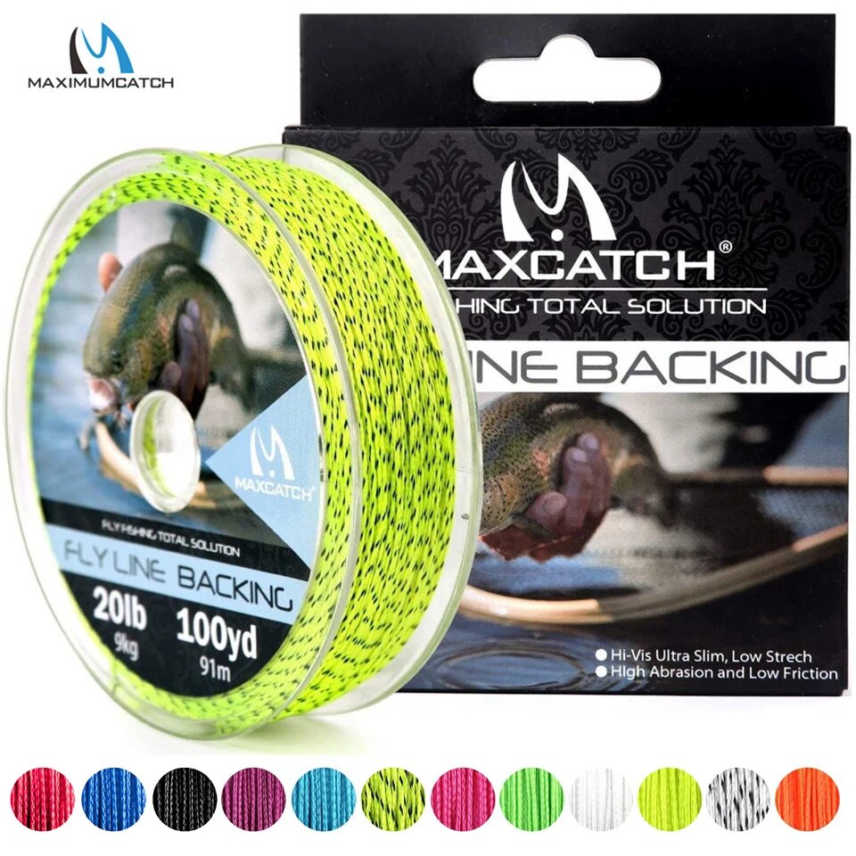 Maximumcatch плетенная леска для нахлыста 20/30 фунтов 20LB 100YARD, Yellow Black