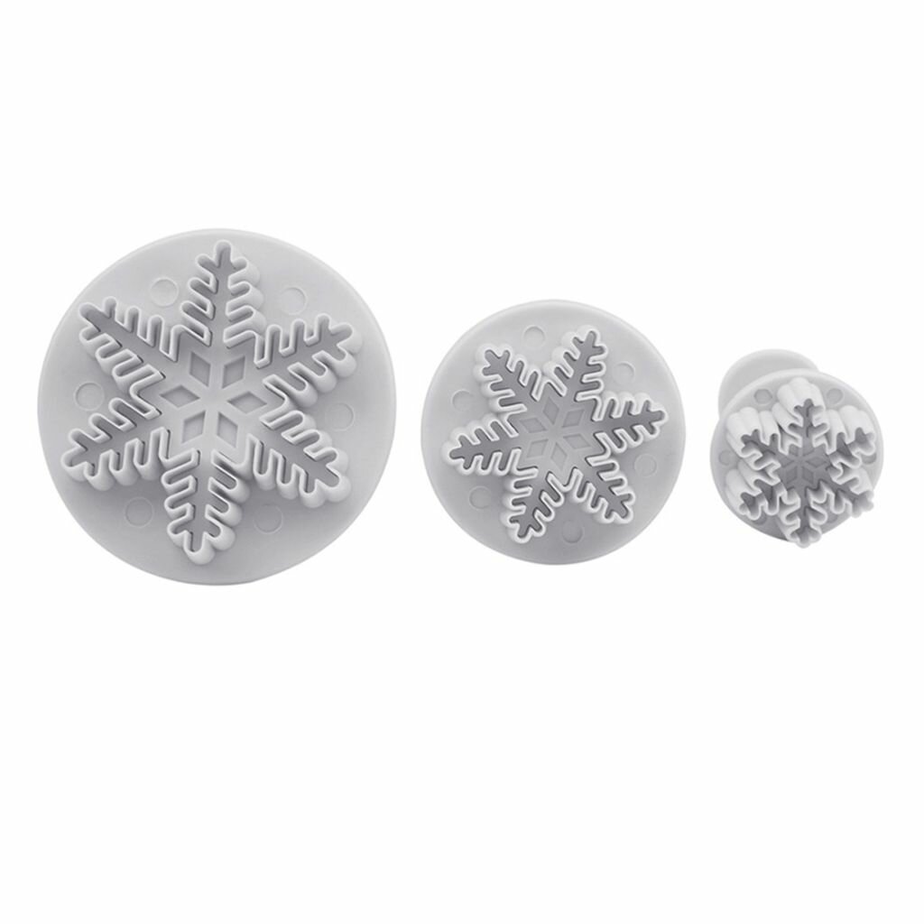 Набор из 3 предметов, форма для рождественского печенья в виде снежинок, форма для выпечки помадки- мелкие снежинки