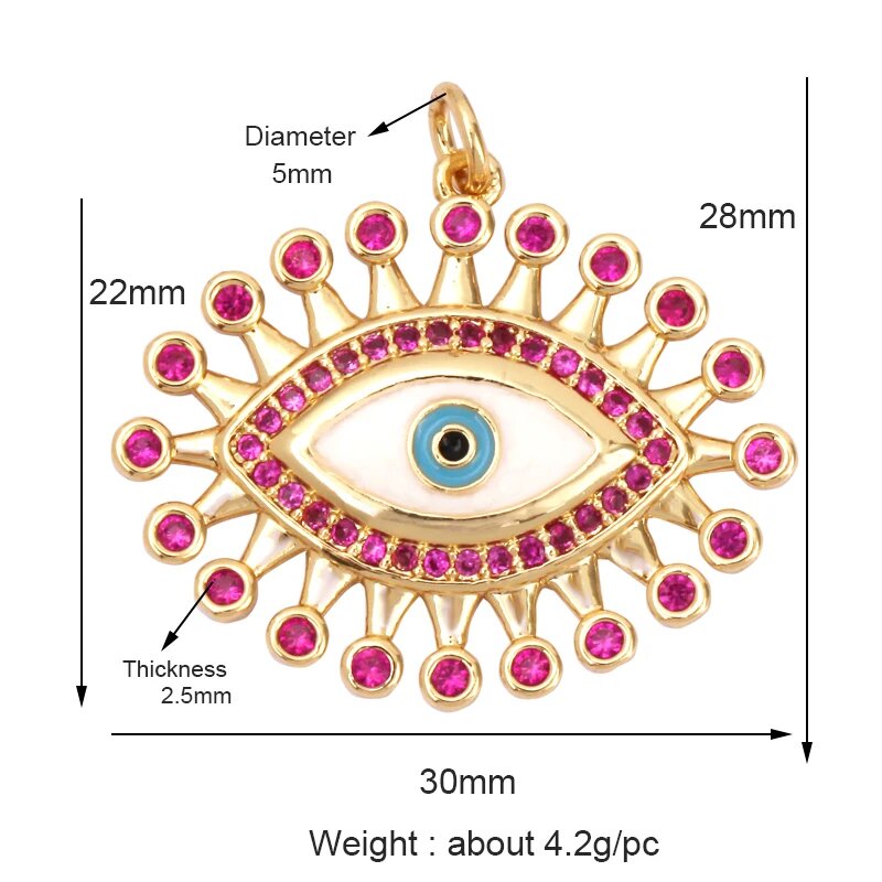 Подвеска "Хамса" из золотистого сплава с кубическим цирконием M184325K2