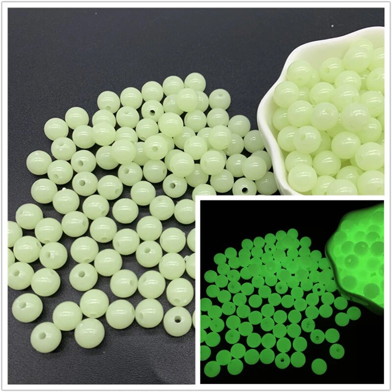 Светящиеся акриловые бусины RYFDBMauve Зеленый, 6mm 100pcs, 02
