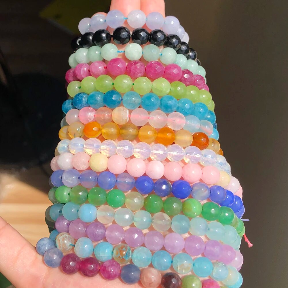 Бусины из камня TTUIJI 6-10 мм Голубой, 8mm 46pcs beads, Opal — фото 1
