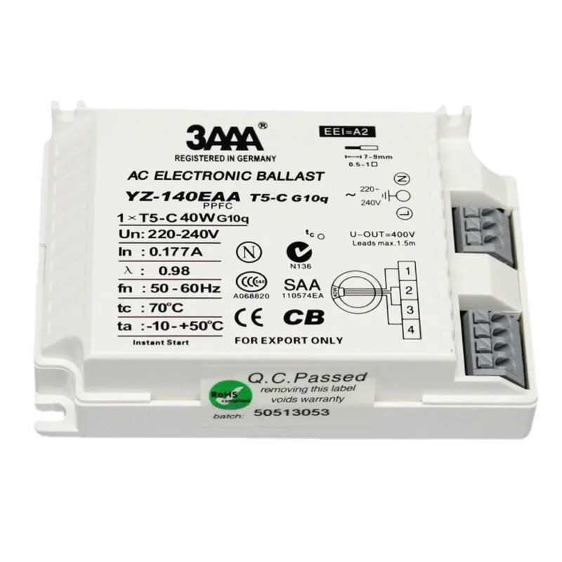Электронный балласт YZ-140EAA для кольцевой лампы T5 40 Вт