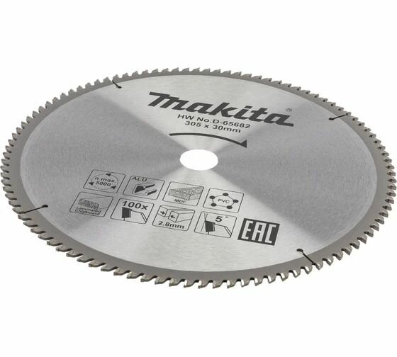 Диск пильный универсальный D-65682 (305х30х2.8 мм; 100Т) Makita
