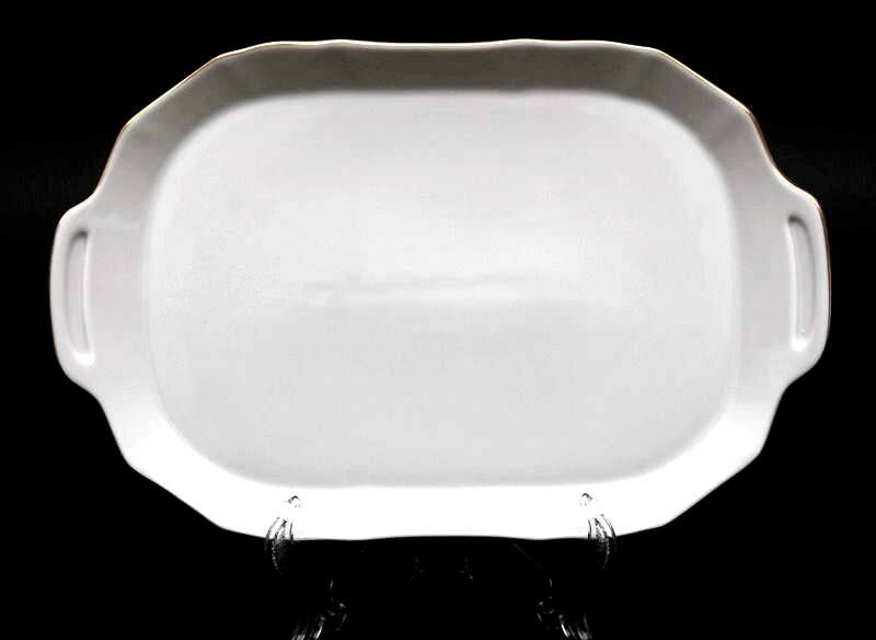 Блюдо прямоугольное "Bernadotte" белый узор 23 см, 1 шт. Чехия