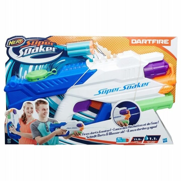 Игрушечное оружие HASBRO Nerf Super Soaker DartFire - 2 в 1 классический и водный бластер - Нерф B8246