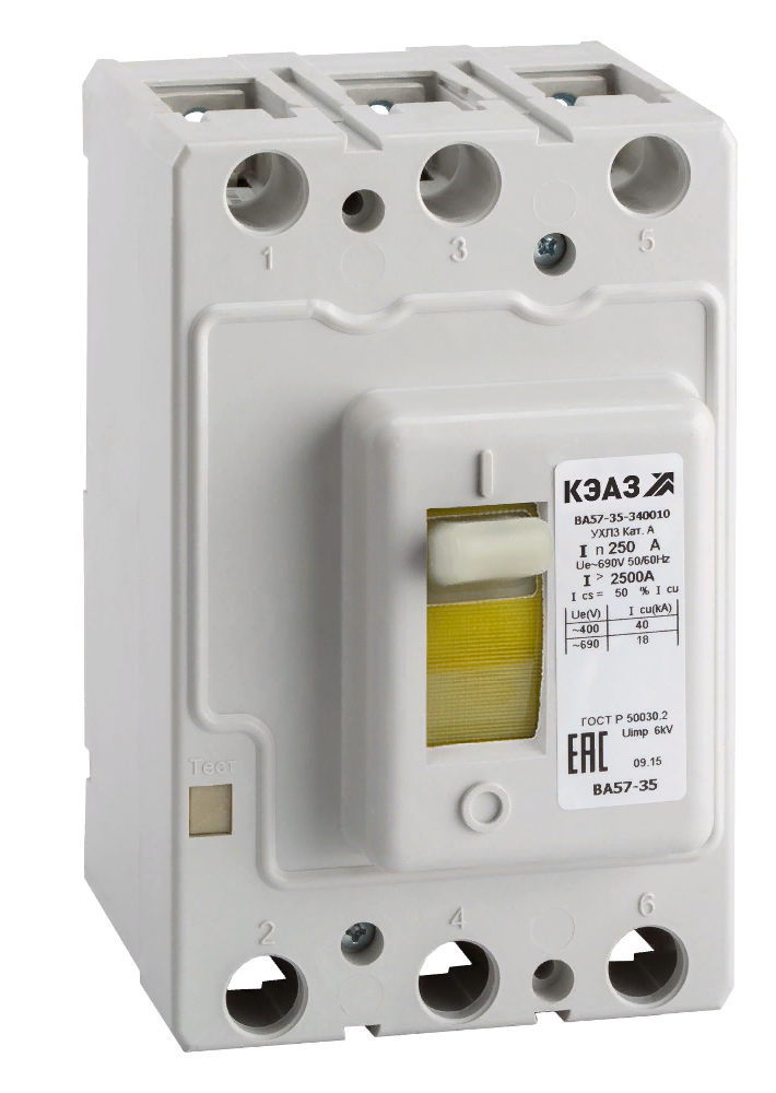 Автоматический выключатель КЭАЗ ВА57-35-340010-100А-1000-690AC-УХЛ3 3P литой корпус, 108566 / электроавтомат