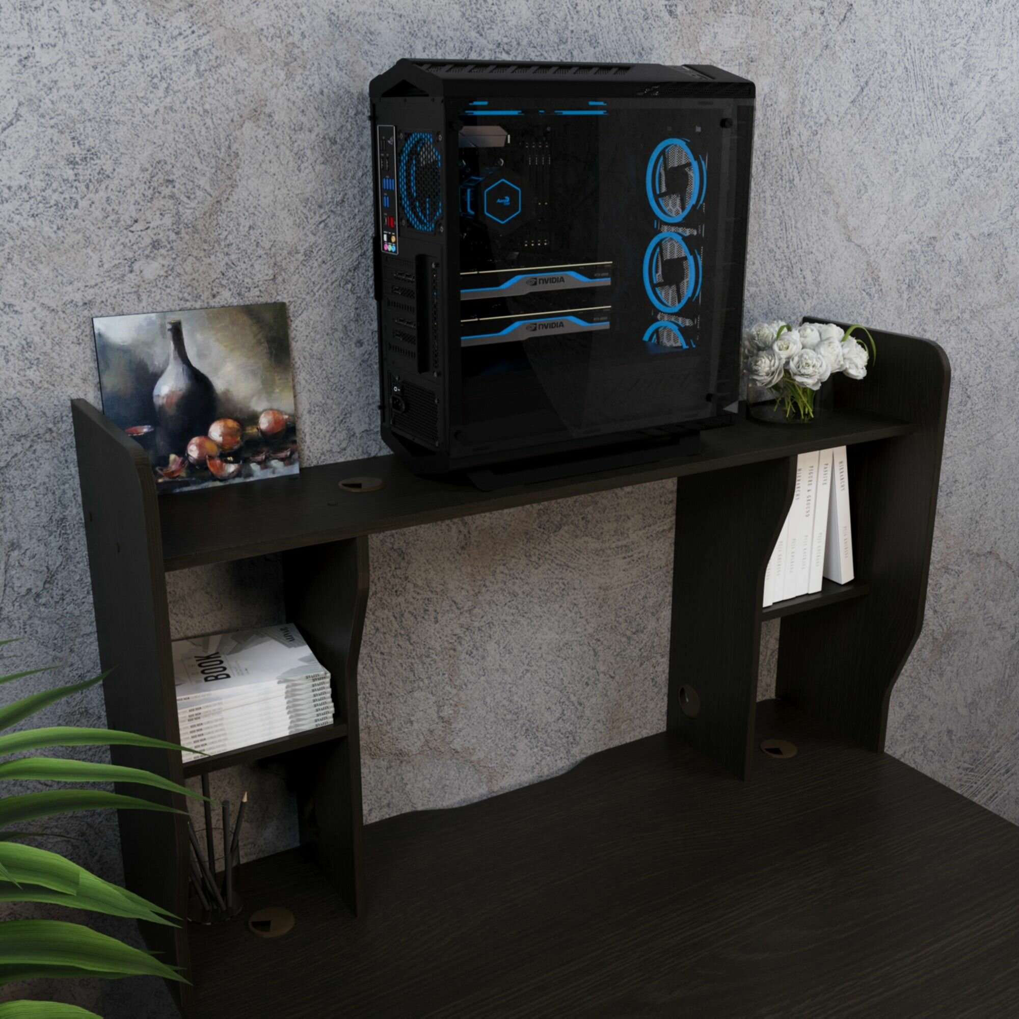 Большая полка 140 см для компьютерного стола