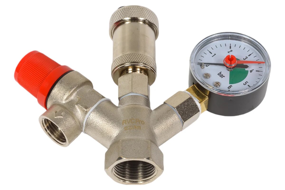 Rvc COMPACT 3/4 группа безопасности никелированная со клапаном 1,5 бар 13621