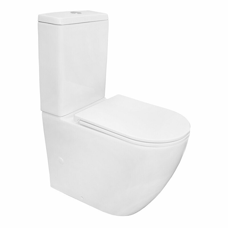 Унитаз напольный Azario Grado AZ-2141 UQ1 белый, безободковый, с бачком, с крышкой микролифт, слив торнадо