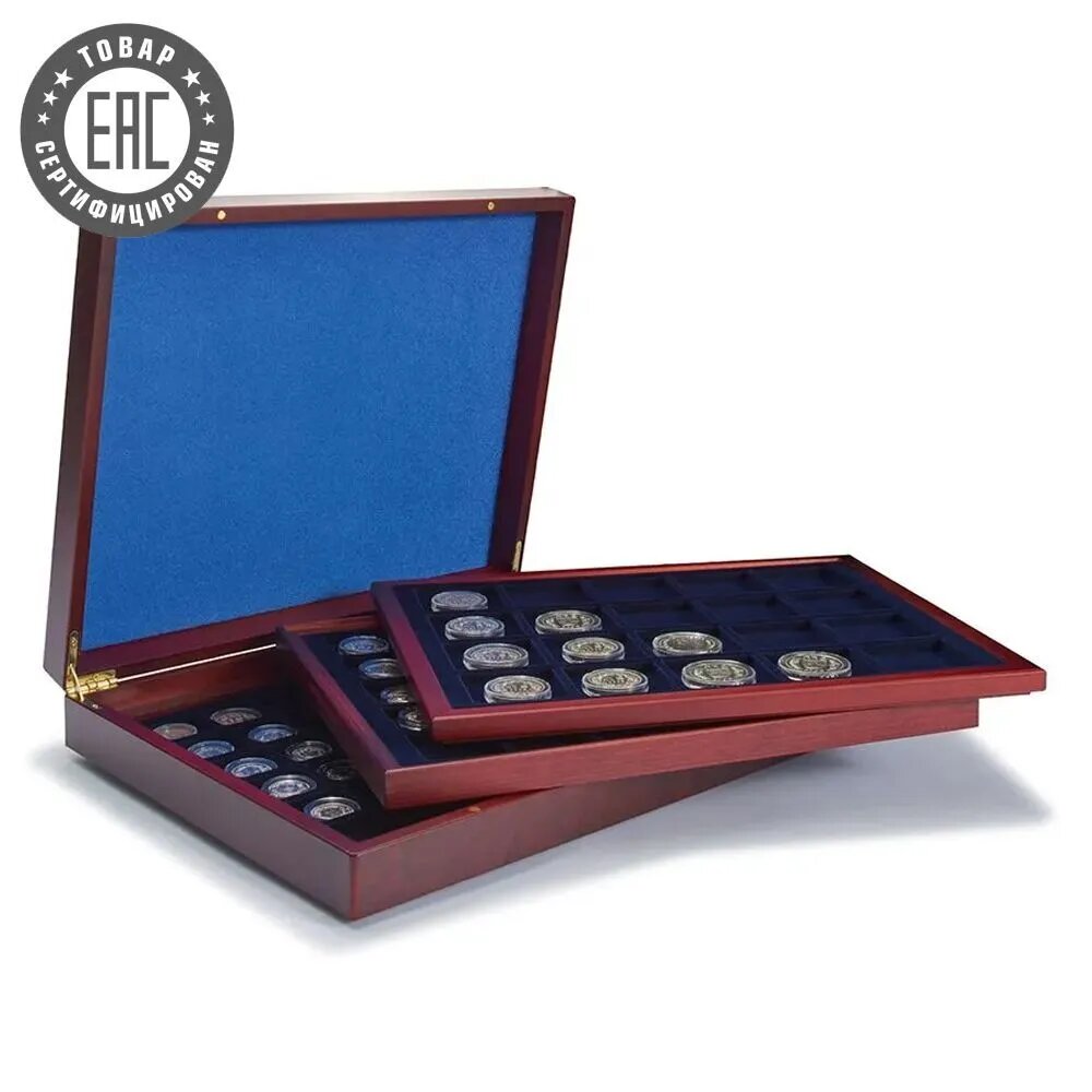 Коробка HMK 3 T MIX BL на 98 монет. Leuchtturm, #308045