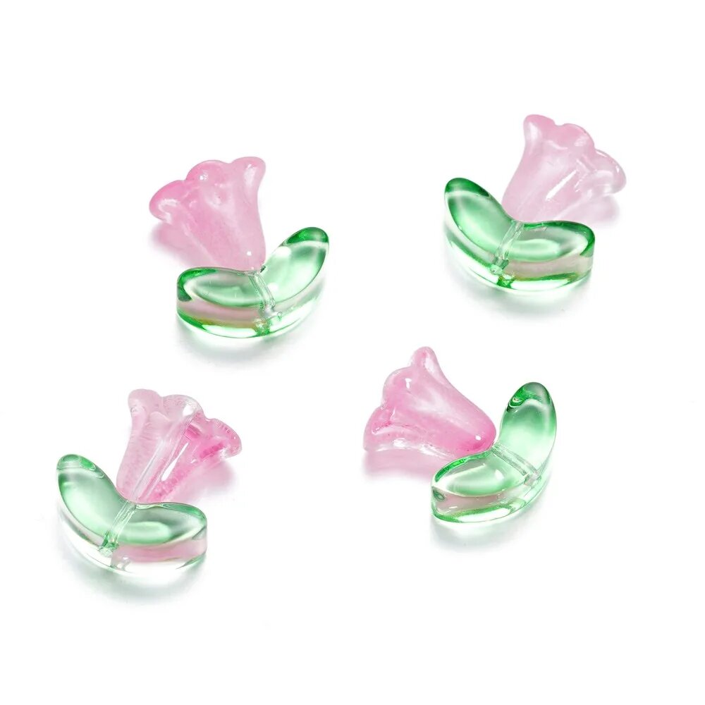 Стеклянные бусины St.kunkka тюльпаны для украшений Розовый, 10set 20pcs, Peach Pink