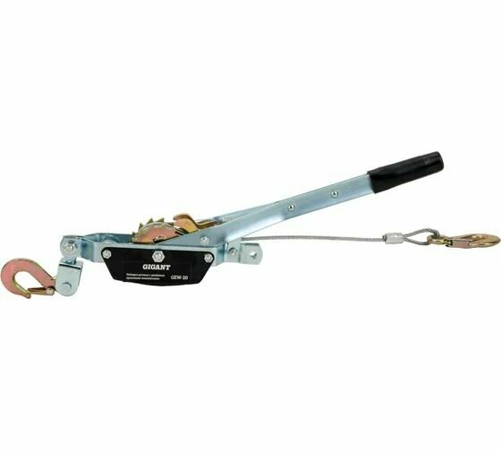 Ручная лебедка с двойным храповым механизмом Gigant 1т, Диаметр троса 11мм, длина троса 2,2м