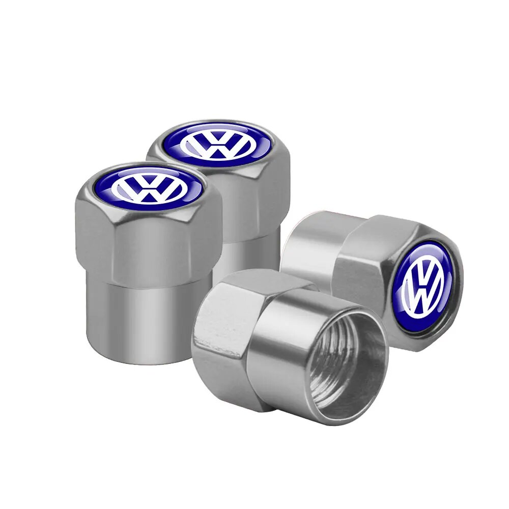 4 шт. автомобильные колеса, крышки клапанов, автоаксессуары для Volkswagen Golf 4 5 Passat b8 b5 VW R Line Sharan Polo Tiguan GTI VW blue-silver