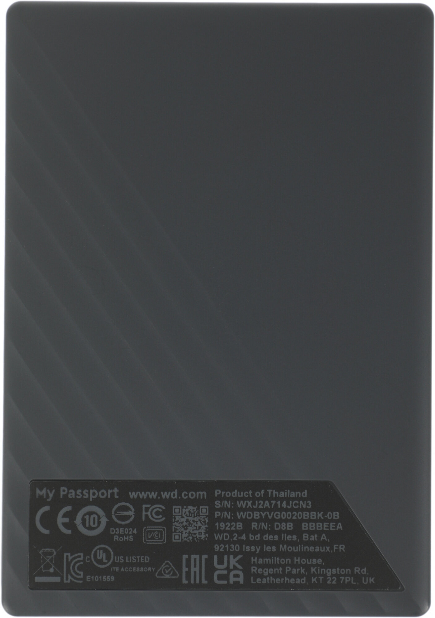 Внешний жесткий диск Western Digital Original WDBYVG0020BBK-WESN