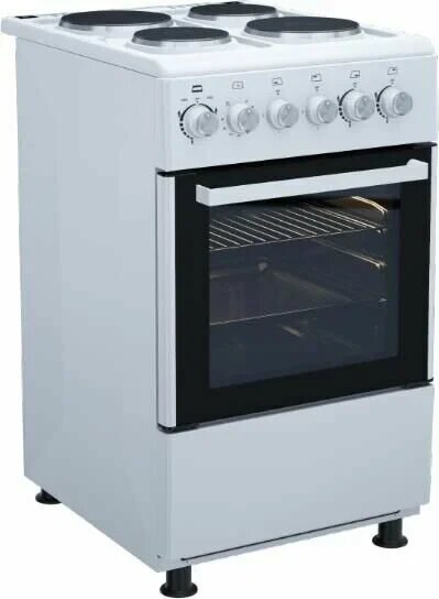 Электрическая плита NORDEN FF5043XXZW, белая, нижний ящик для посуды, 4 зоны нагрева, 52 л,