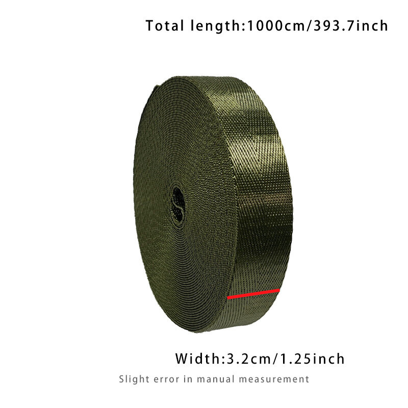Рулон ленты, искусственный нейлон, 10 м, оливковый, 2,5 мм, 900D, шифрование в елочку