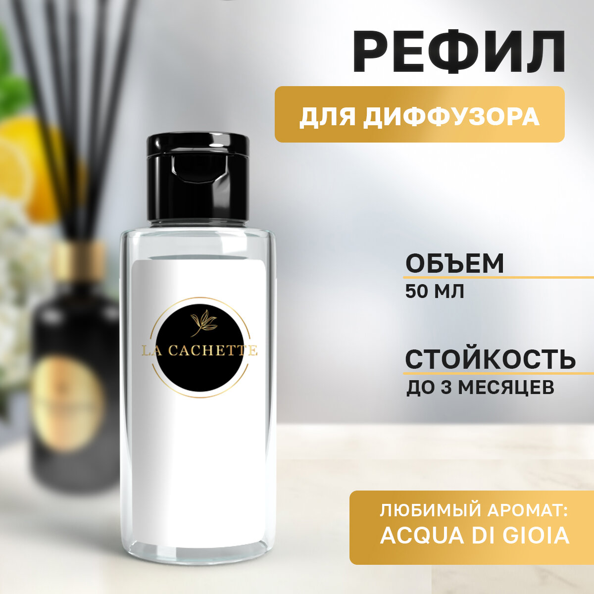 Сменная жидкость для диффузора/рефил W002 Acqua di Gioia, 50 мл