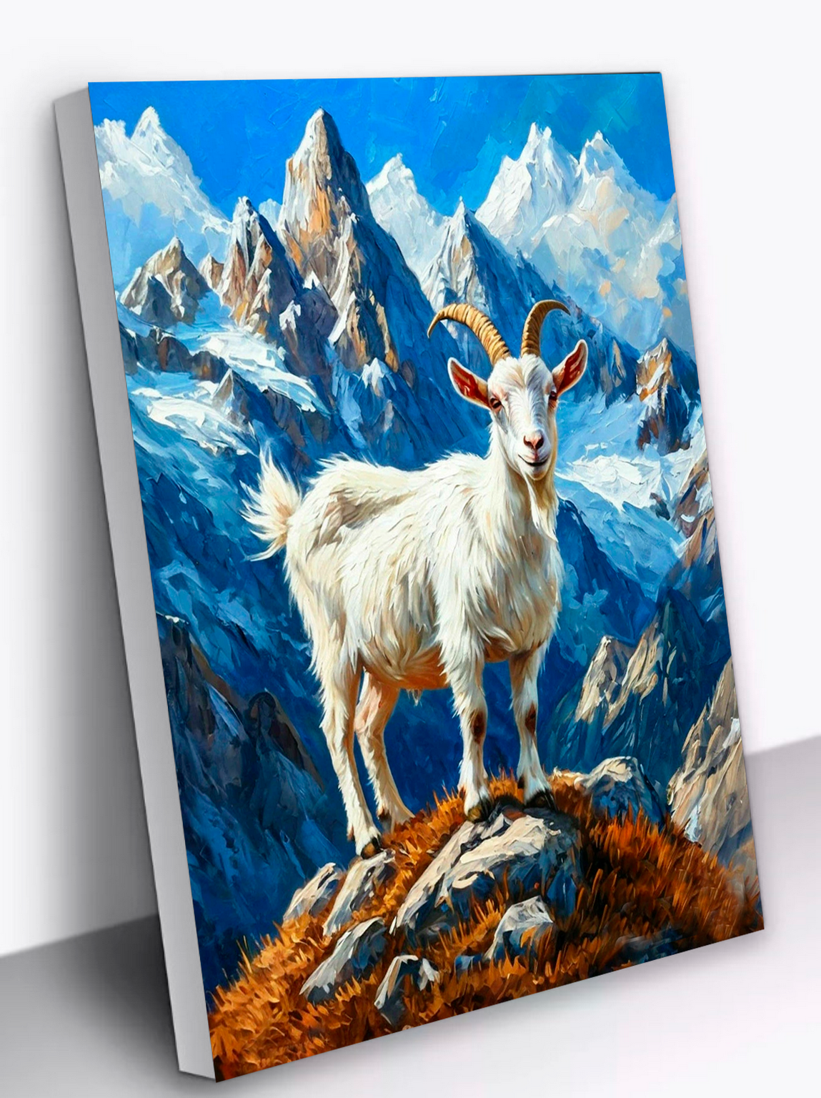 Картина на стену для интерьера "Горная коза" 40х50 см, холст на подрамнике, InterHobby