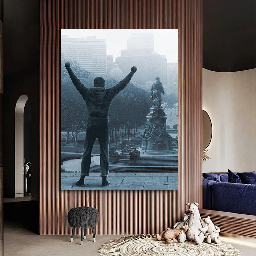Подарок боксеру / Рокки Бальбоа, картина в интерьер / на холсте, "Rocky Balboa", 60х80 см.
