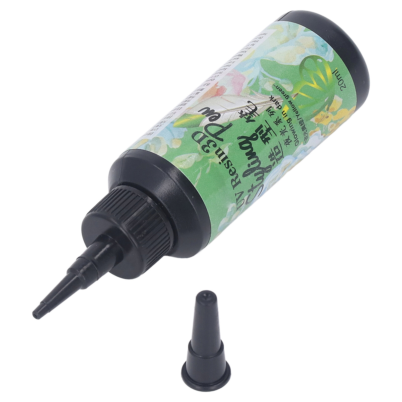 Светящаяся УФ-смола 20 мл в форме ручки, быстросохнущая, яркий, насыщенный цвет, широко используемая УФ-эпоксидная смола для самостоятельного изготовления ювелирных изделий, светящаяся желто-зеленая