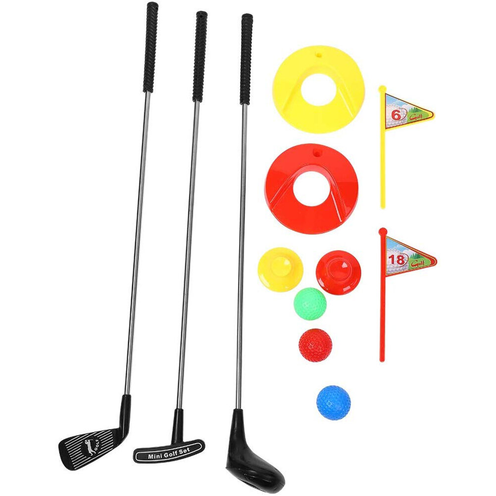 10pcs Portable Kids Golf Toy Set Mini Children Club Outdoor Game Learning Putting for Preschool