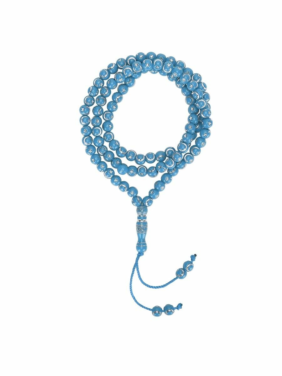 Мусульманские четки из 99 зерен, инструмент для исламской молитвы, позолоченный смолой, религиозные предметы для молитвы и медитации, синий