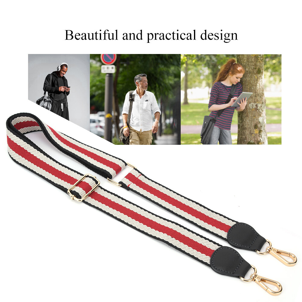 Ремешок для сумки Кожаная сумка Косая регулируемая сумка Ремень Запасная часть Ручная сумка Аксессуар «сделай сам» 3,8 смКрасный и черный