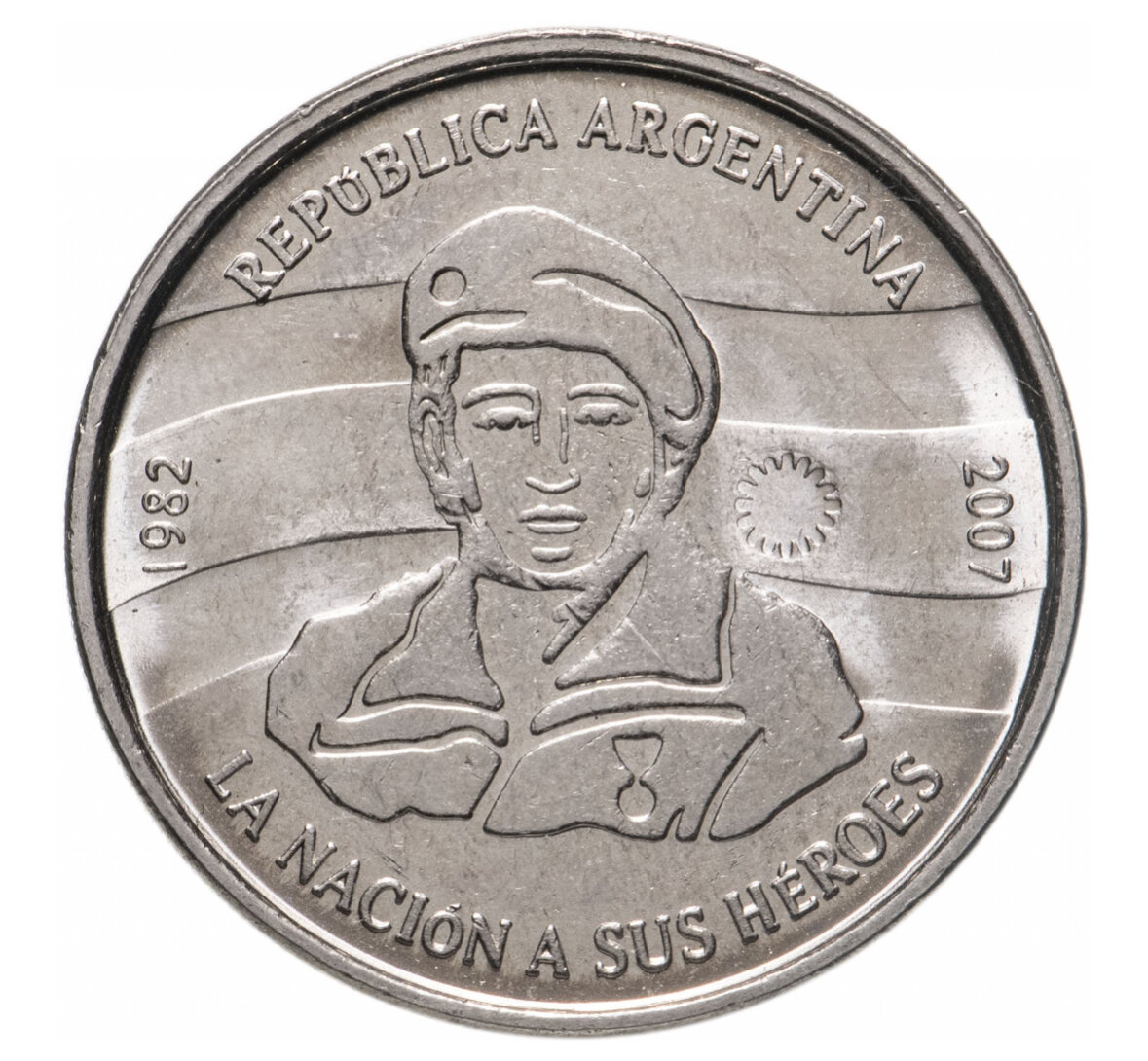 Аргентина 2 песо 2007. 25 лет оккупации Фолклендских островов