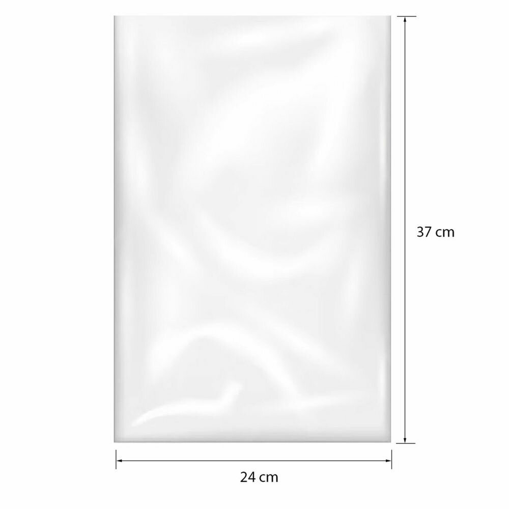 Фасовочные пакеты КНР прочные, первичный ПВД 24х37 см, комплект 500 шт, 25 мкм