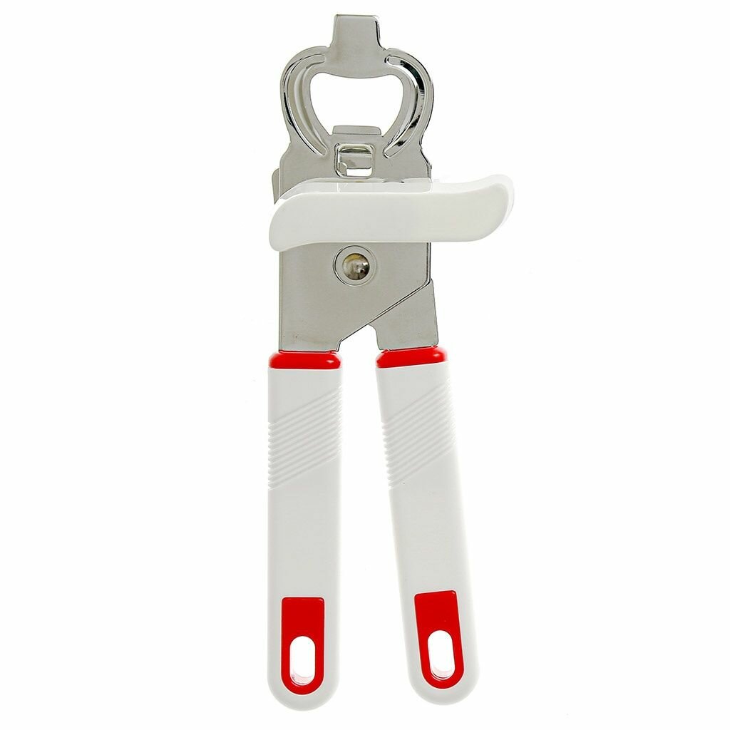 Консервовскрыватель КНР "Бабочка", Аист, нержавеющая сталь, 21,5х5х5 см, с открывашкой, пластмассовые ручки