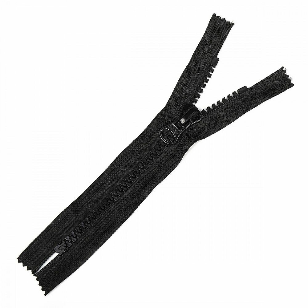 Молния MaxZipper трактор № 8, 1 замок, 18 см неразъемная, цвет F322 черный упаковка 50 шт