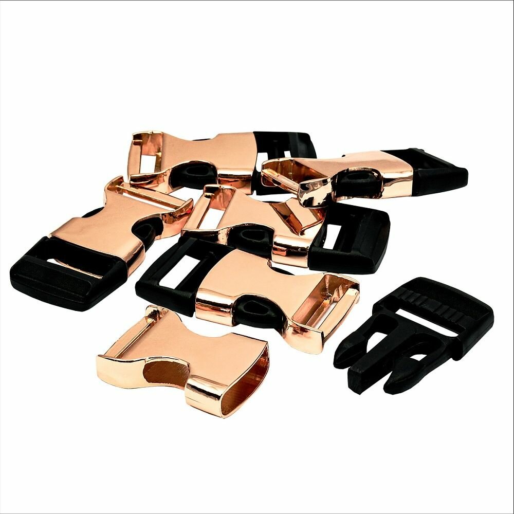 Пряжка-фастекс TBY металл, пластик 20 мм, 48,8x23,5 мм цвет золото, черный, упаковка 6 шт