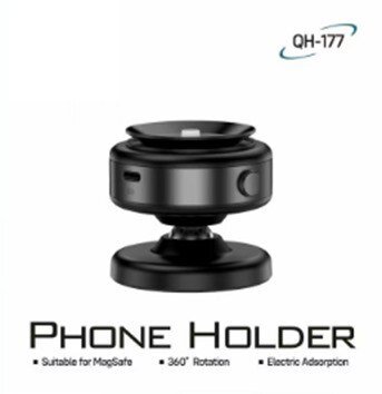 Автомобильный магнитный держатель Qayan QH-177 Phone Holder with MagSafe, Электрическая присоска, Черный