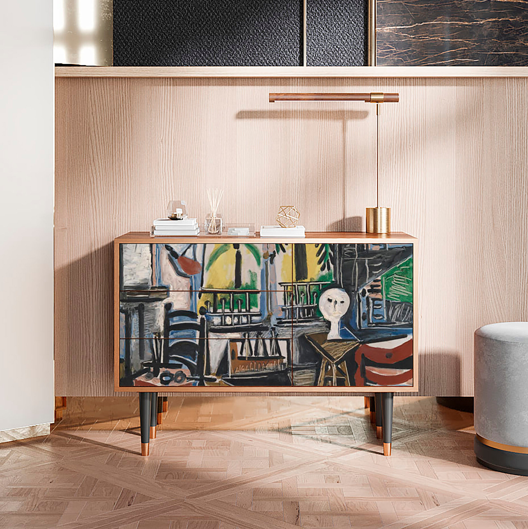 Комод - STORYZ - S3 The Studio by Pablo Picasso, Размер - 115 x 84 x 41 см, Цвет корпуса - , Орех