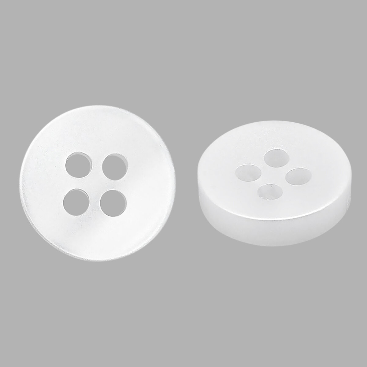 Пуговицы для рубашки 18L (11мм), 4 прокола, пластиковые (Wht-01 белый), 72 шт