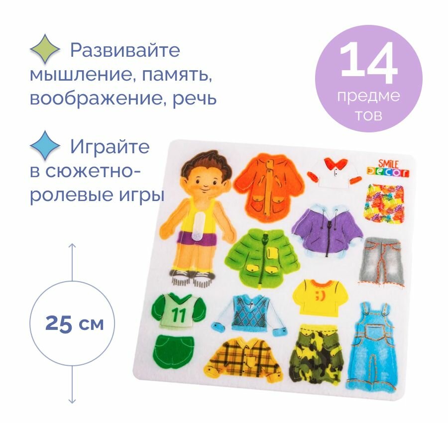 Развивающая игра для малышей - одень куклу на липучках