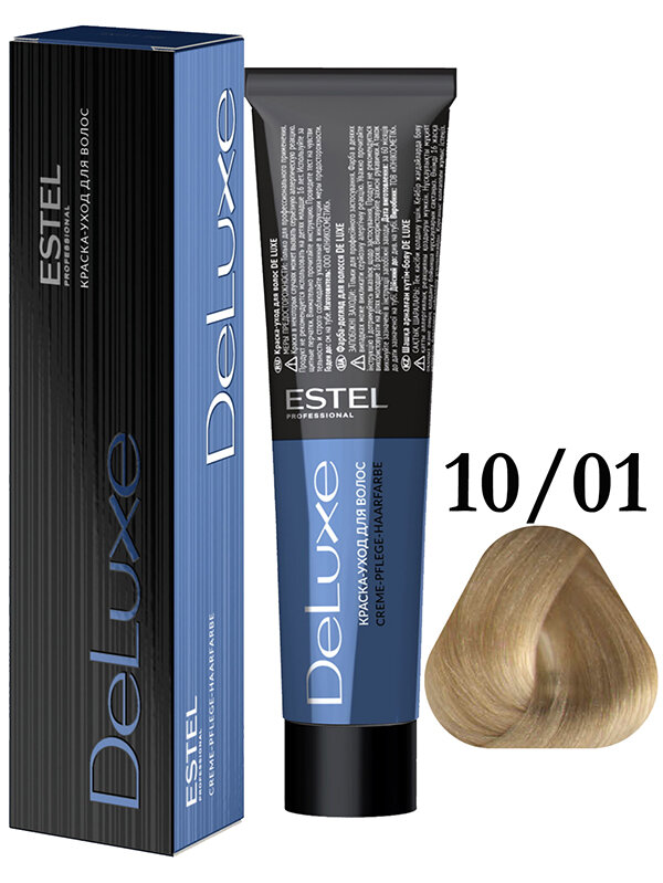 10/01 Cветлый блондин натурально-пепельный 60 мл. Estel DeLuxe крем-краска