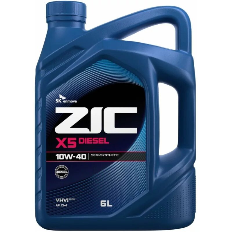 ZIC X5 Diesel 10w-40, полусинтетическое, API SL/CI-4, для дизельного двигателя, 6л, 172660